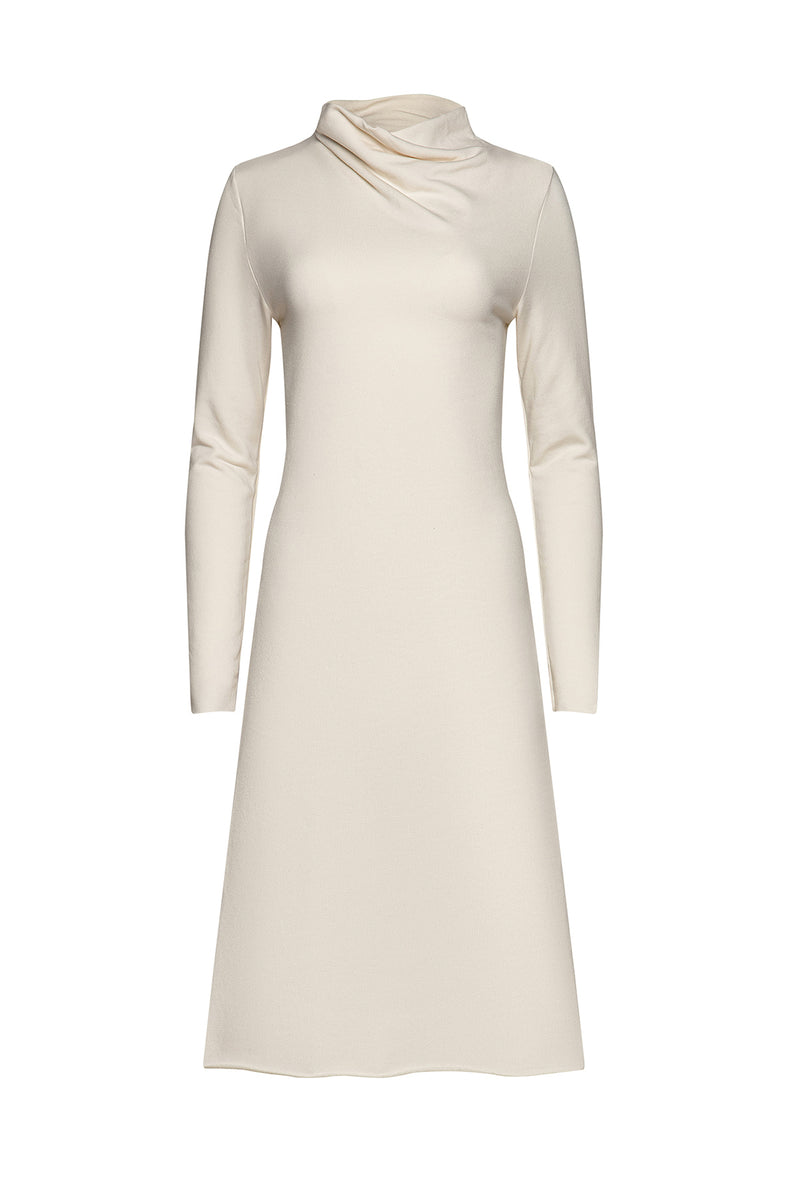 Margaret Mock Neck Dress in Cream – La Peony Clothing